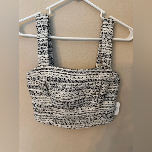 Altar'd State | Tops | Altard State Womens Xs Black White Tweed Crop ...